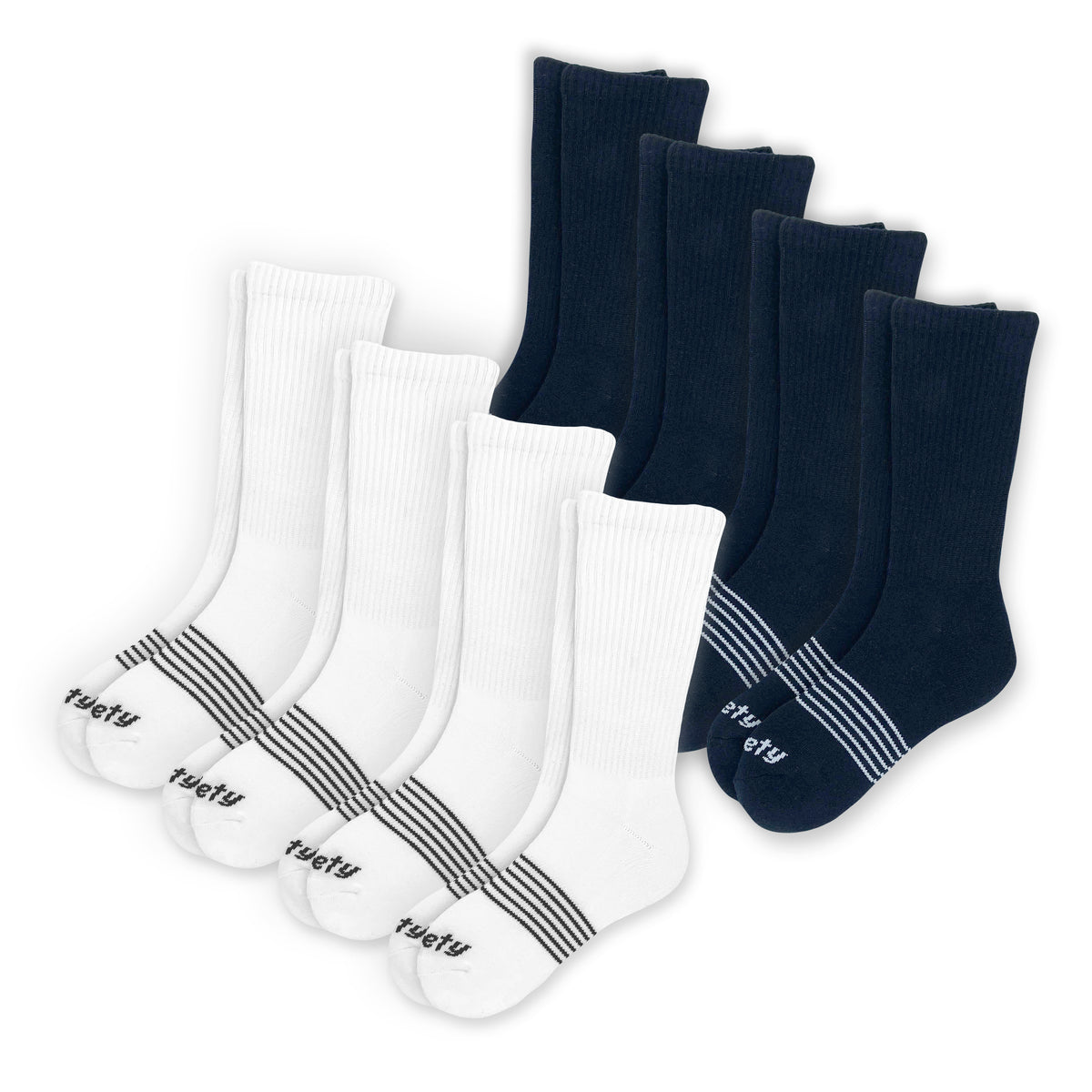 Women's Crew Sock bundle - Black and White 8 Pack – Society Socks