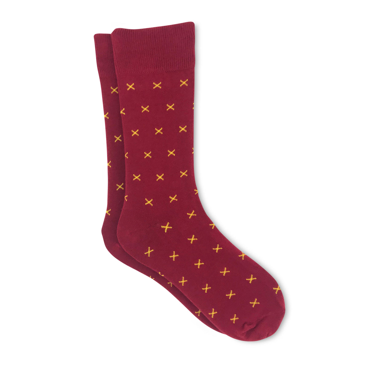Men's Maroon X Socks | Society Socks